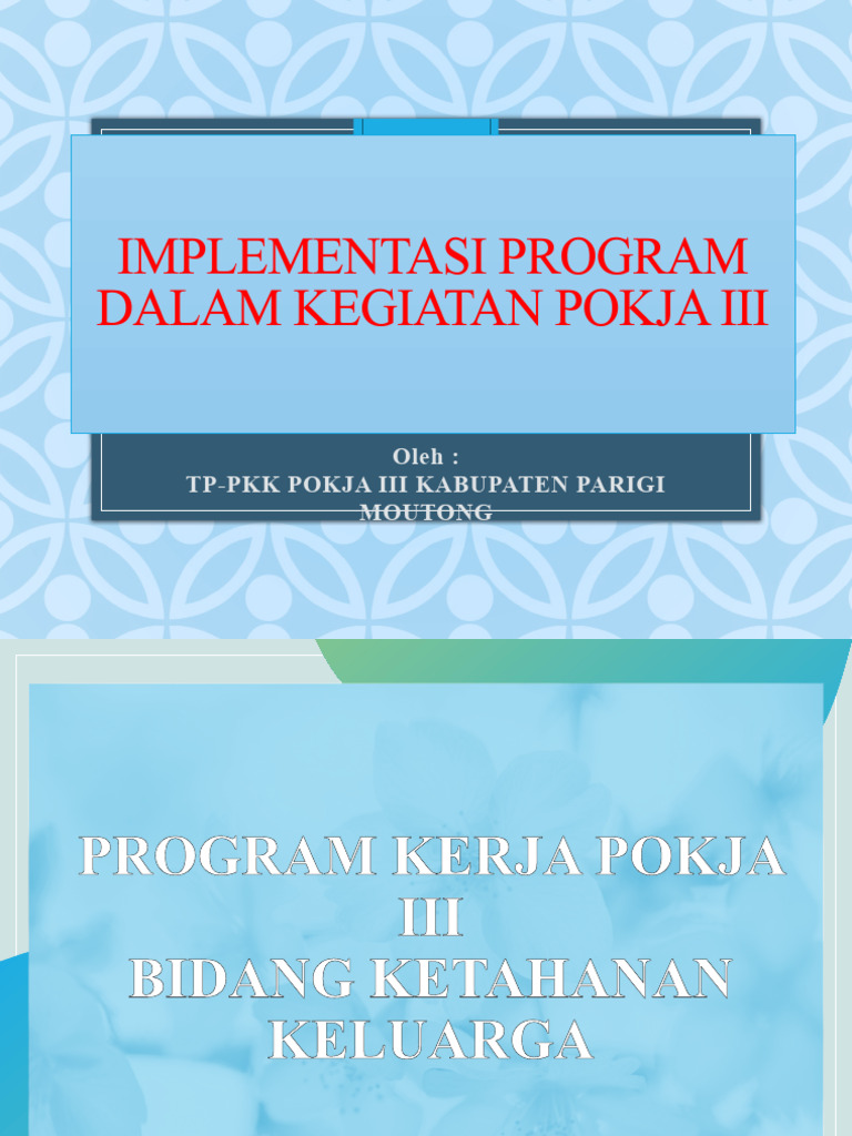 Implementasi Program Dan Kegiatan Pokja Iii | PDF