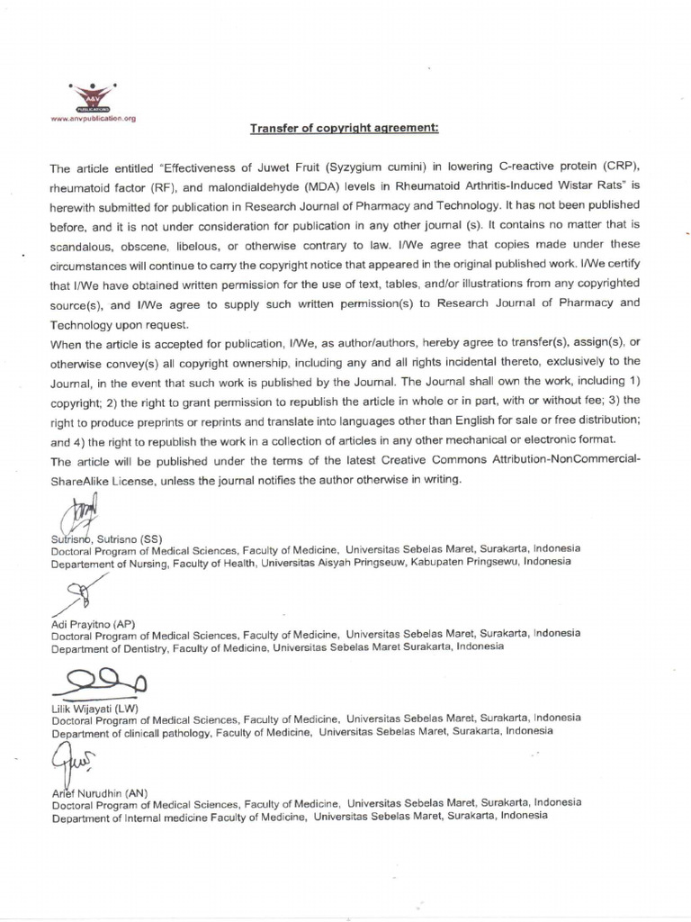 Copyright Transfer Form | PDF