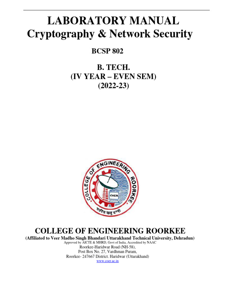 Cryptography | PDF | Engineering | Computer Security