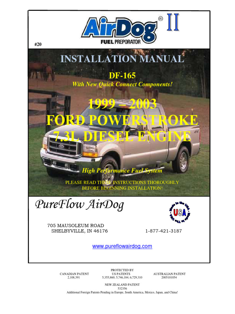 PureFlow AirDog DF-165 - 7.3L Ford 1999-2003 User Manual | PDF | Legal ...