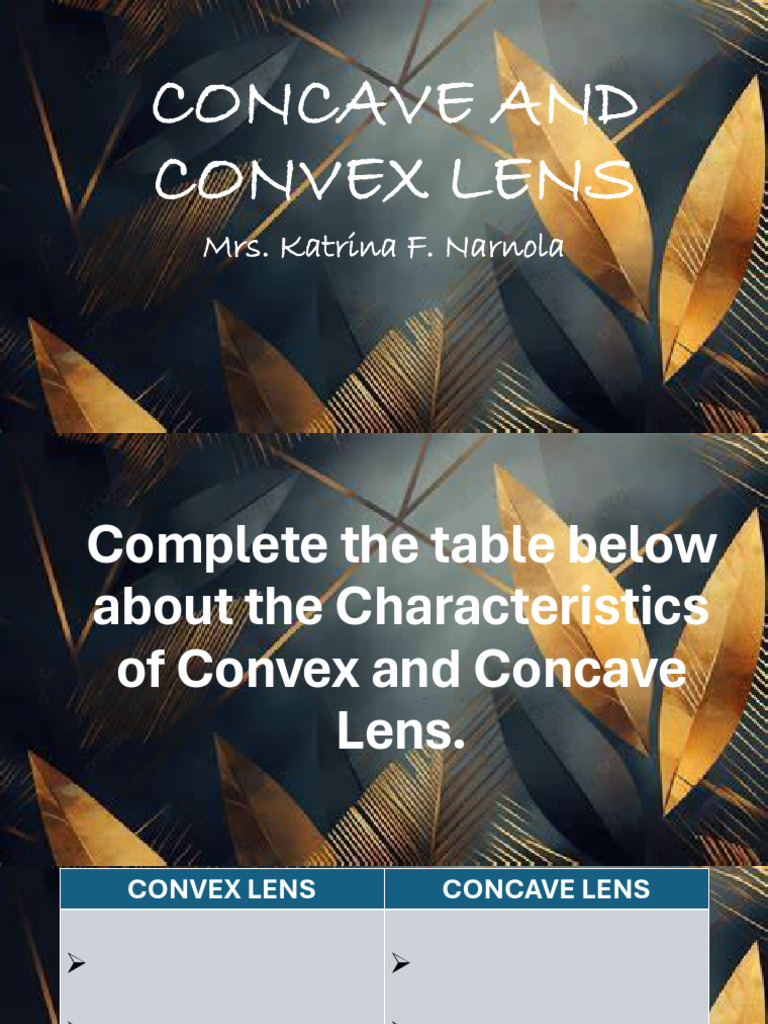 Characteristics of Lenses: Convex vs Concave | PDF