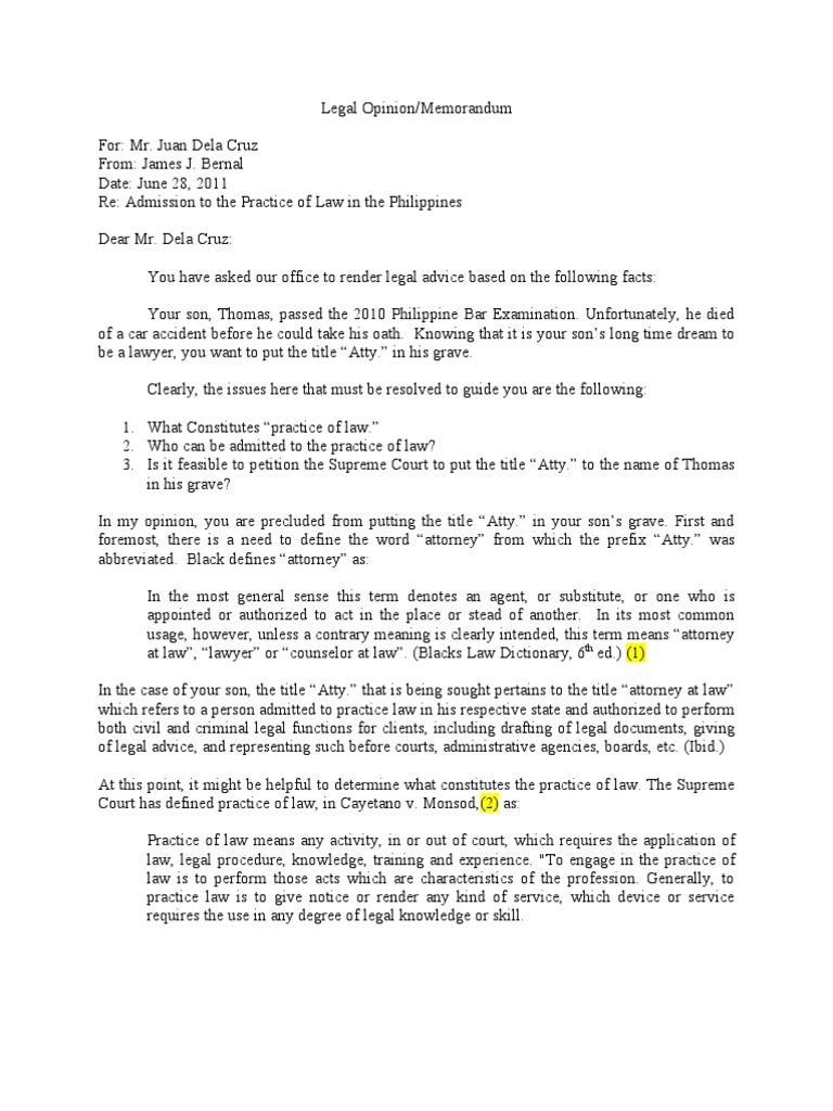 Legal Opinion | Practice Of Law | Lawyer