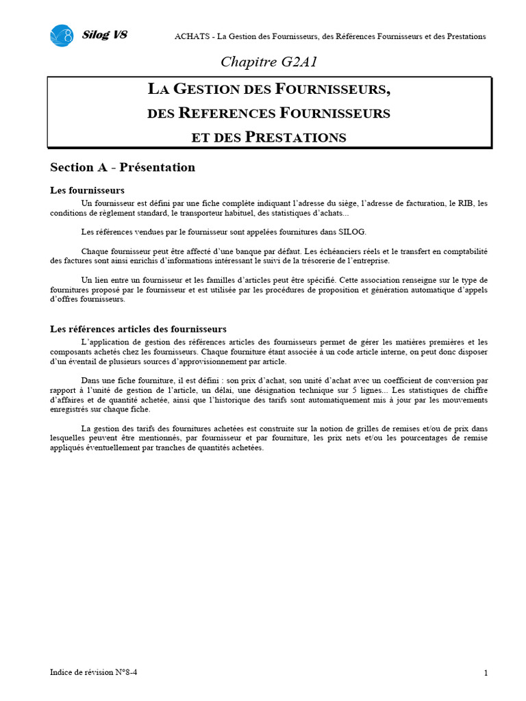 Gestion des Fournisseurs et Références | PDF | Banques | Facture