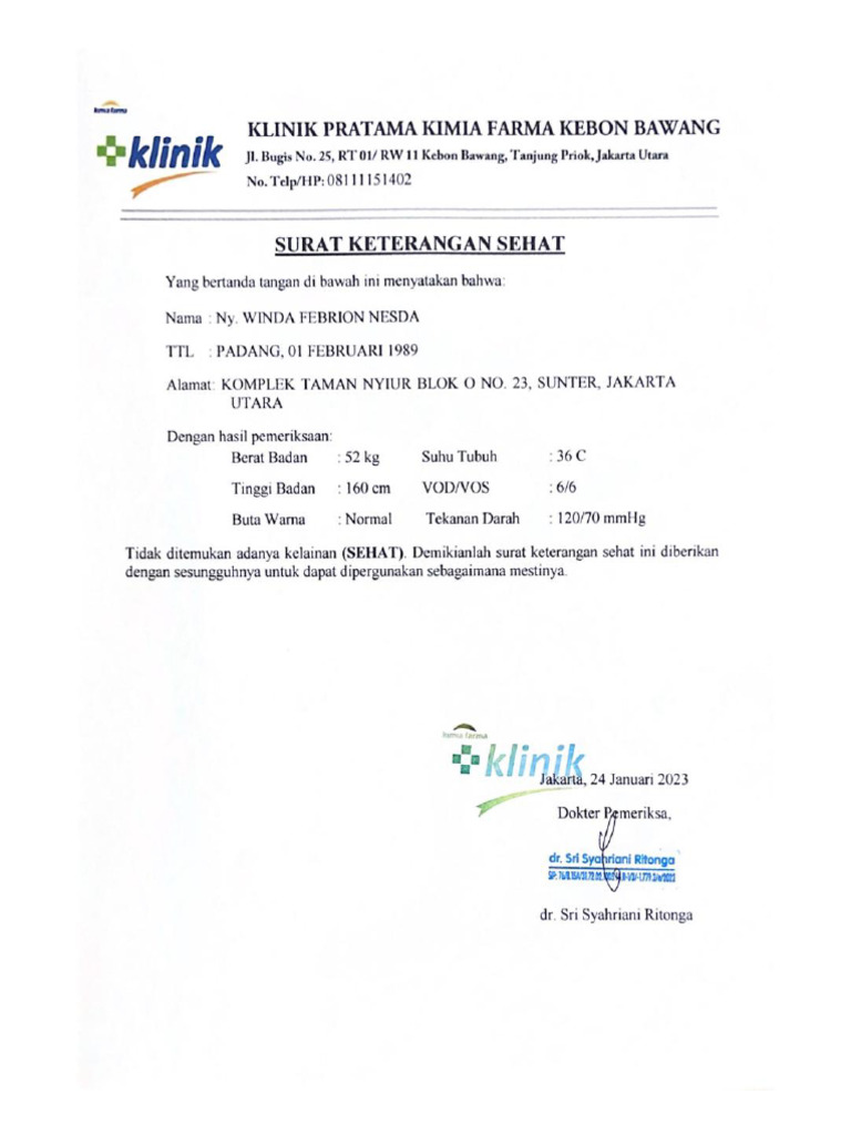 Klinik Pratama Kimia Farma Kebon Bawang Pdf