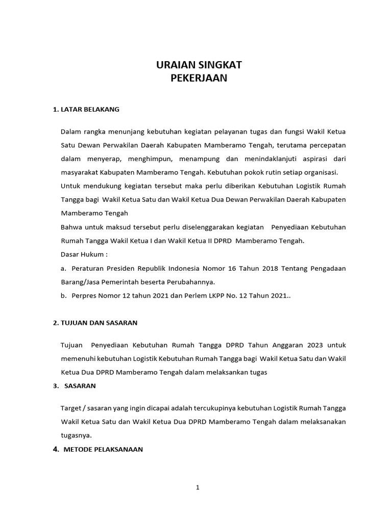 uraian singkat pekerjaan Penyediaan Kebutuhan Rumah Tangga Wakil Ketua ... uraian singkat pekerjaan Penyediaan Kebutuhan Rumah Tangga Wakil Ketua ...