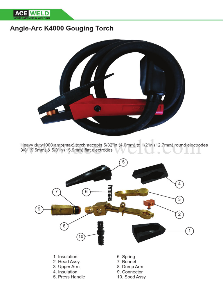 Angle-Arc K4000 Gouging Torch | PDF | Science & Mathematics