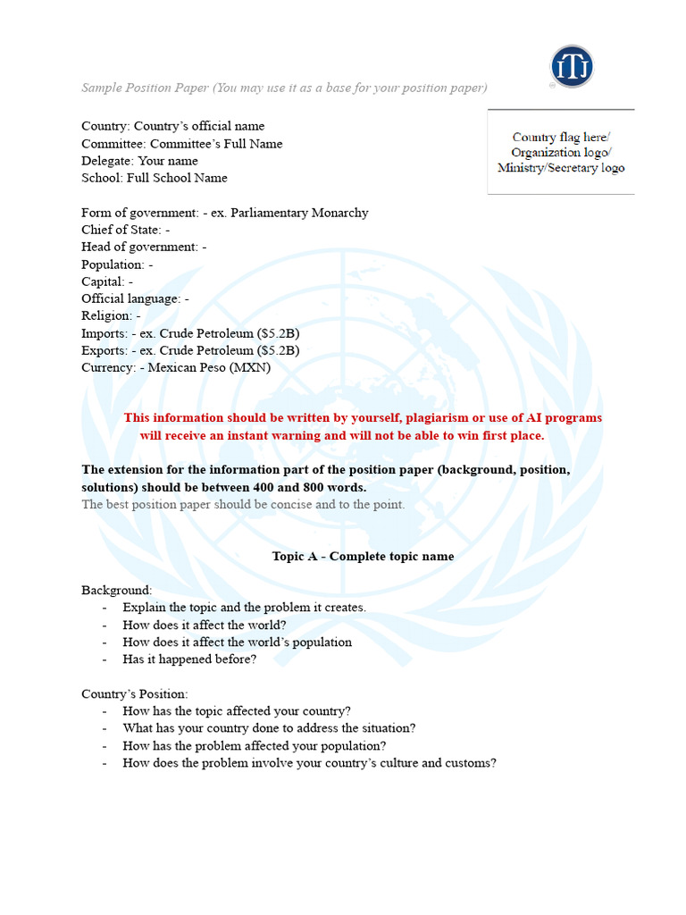 Sample Position Paper TJMUN XXV | PDF | International Criminal Court ...