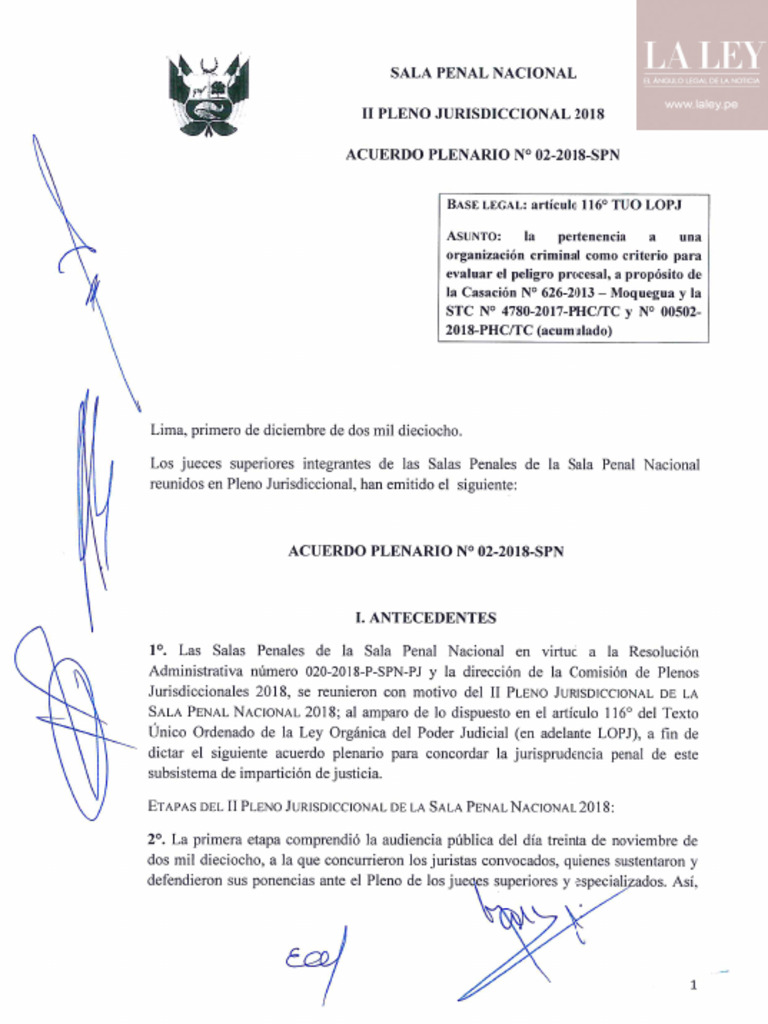 Acuerdo Plenario 2 2018 SPN | PDF