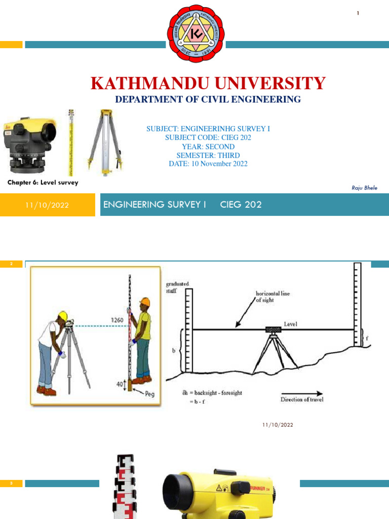 Chapter 6 Level Surveying (Complete Lecture Note) | PDF | Technology ...