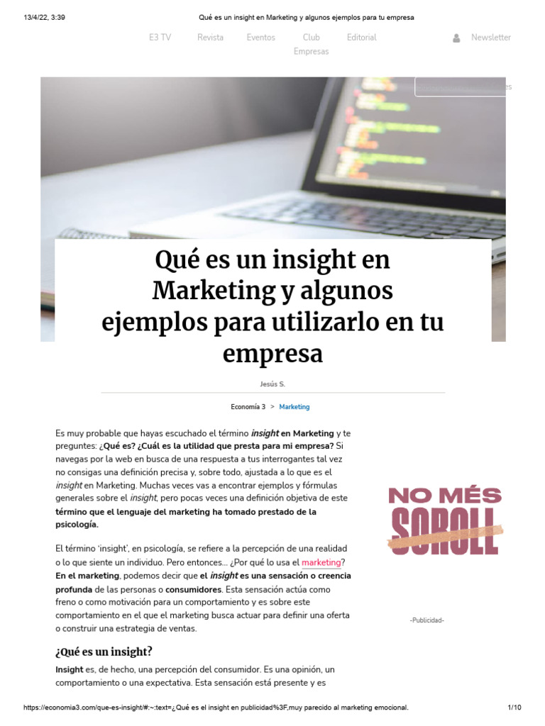 Qué Es Un Insight en Marketing y Algunos Ejemplos para Tu Empresa | PDF ...
