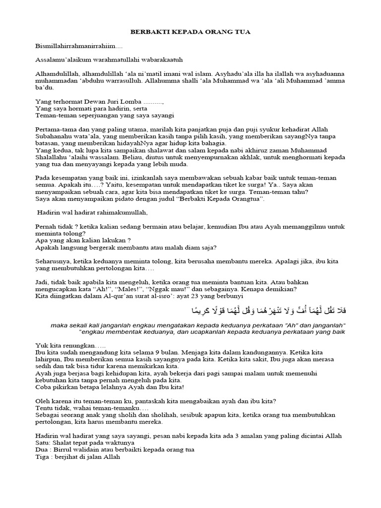 Berbakti Kepada Orang Tua | PDF | Agama & Spiritualitas