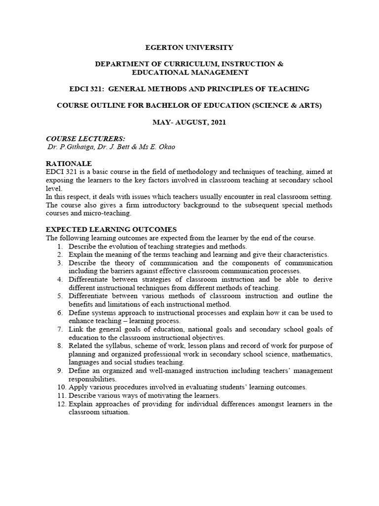 Edci 321 Part Notes 2-1 | PDF | Learning | Teachers