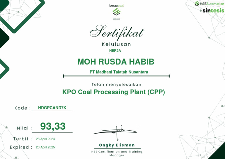 KPO Coal Processing Plant Overview | PDF