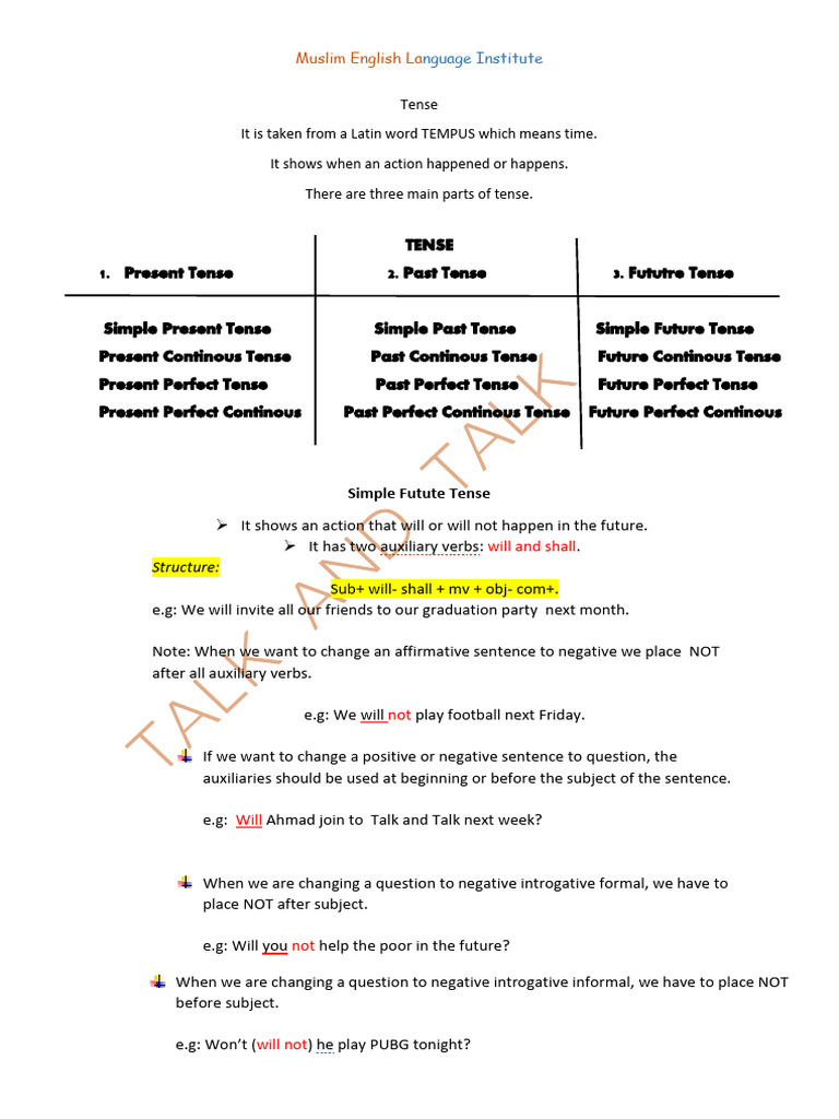 First 4 Tenses | PDF | Grammatical Tense | Verb