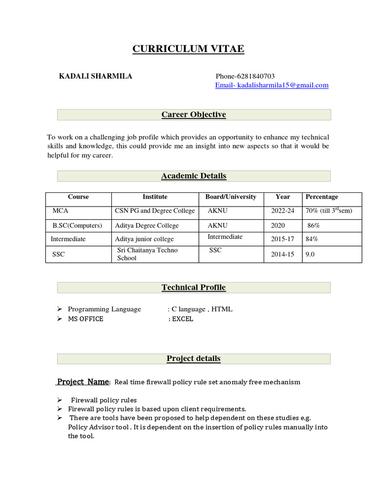 Sharmila CV | PDF | Learning | Cognition