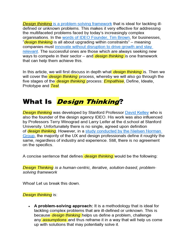 Design Thinking | Download Free PDF | Design Thinking | Prototype