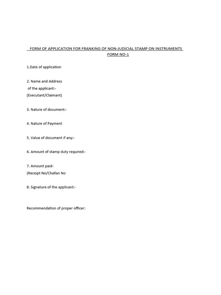 Form of Application For Franking of Non | PDF | Law
