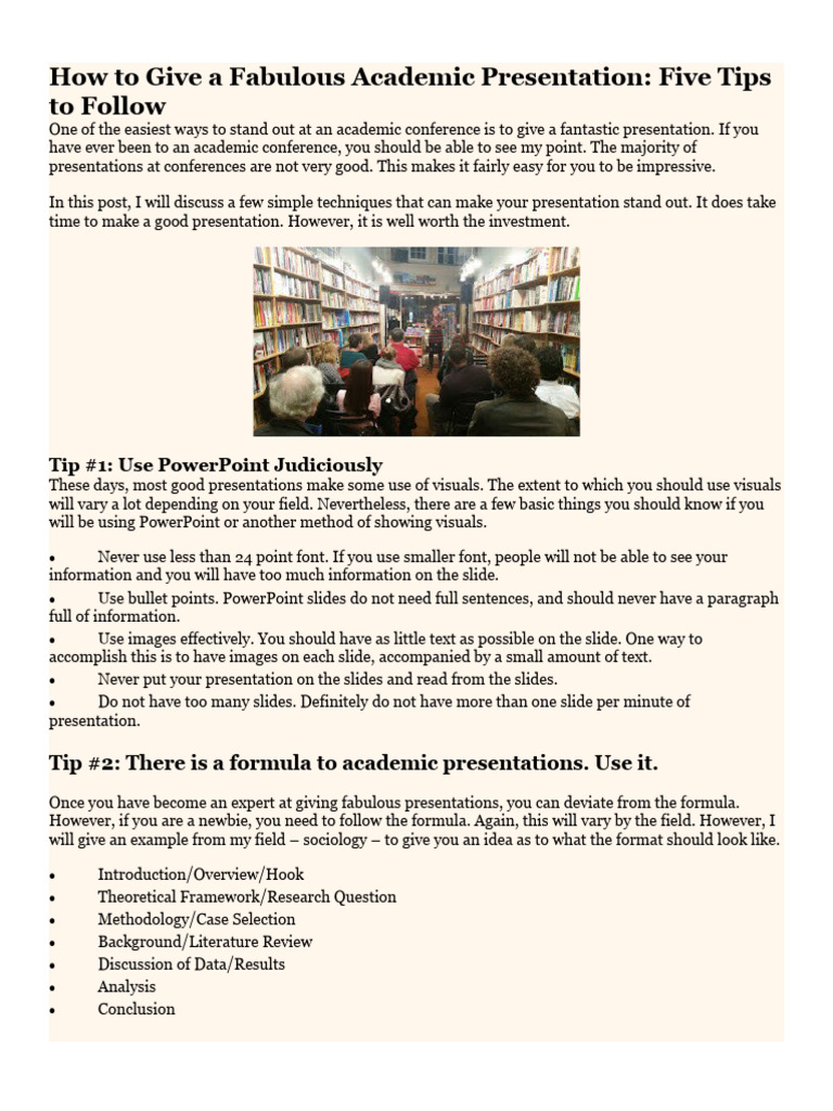 How To Give A Fabulous Academic Presentation | PDF | Microsoft Power ...