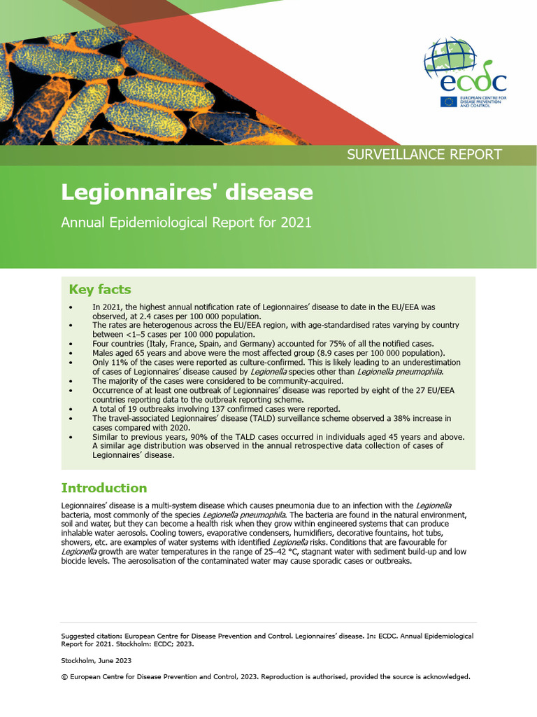 Legionnaires Disease Annual Epidemiological Report 2021 | PDF | Medical ...