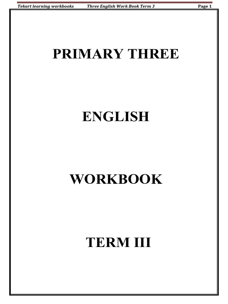 Primary Three English Workbook Term 3 | PDF | English Language ...