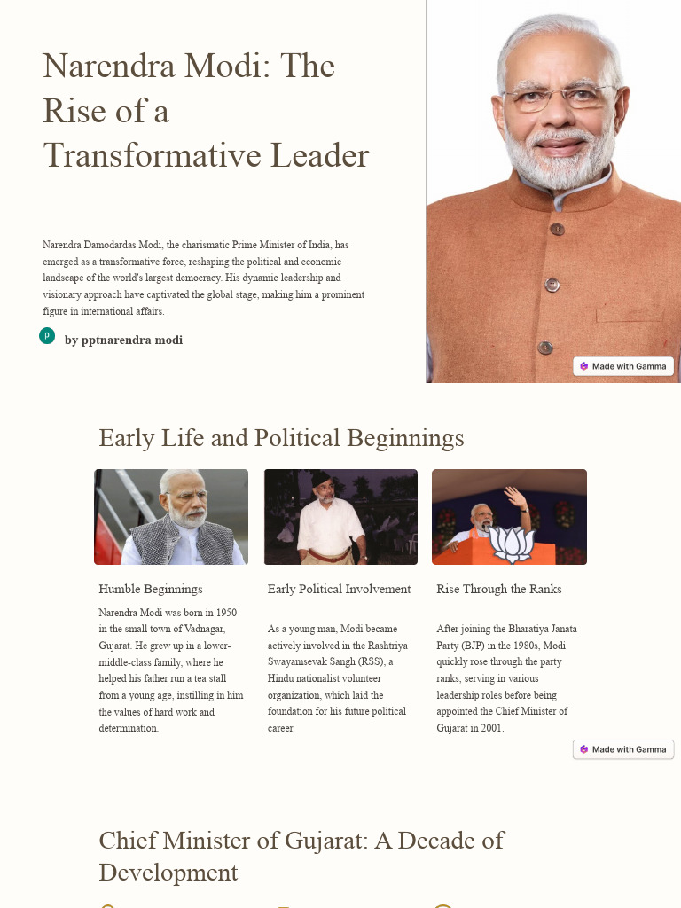 Narendra Modi the Rise of a Transformative Leader | Download Free PDF ...