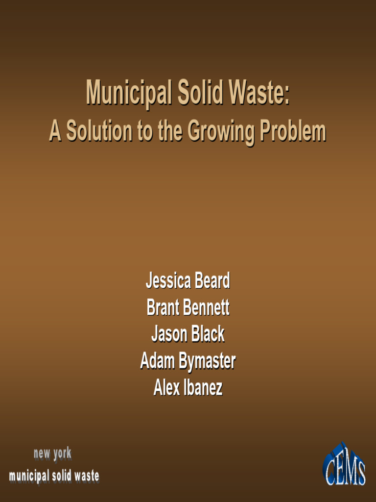 Municipal Solid Waste Processing-Powerpoint Presentation | PDF ...