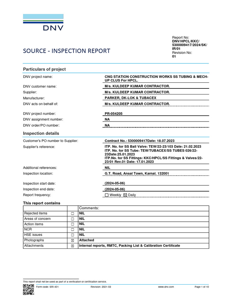 IR Valve, Tube & Fittings KKC HPCL 06.05.2024 | PDF | Valve ...
