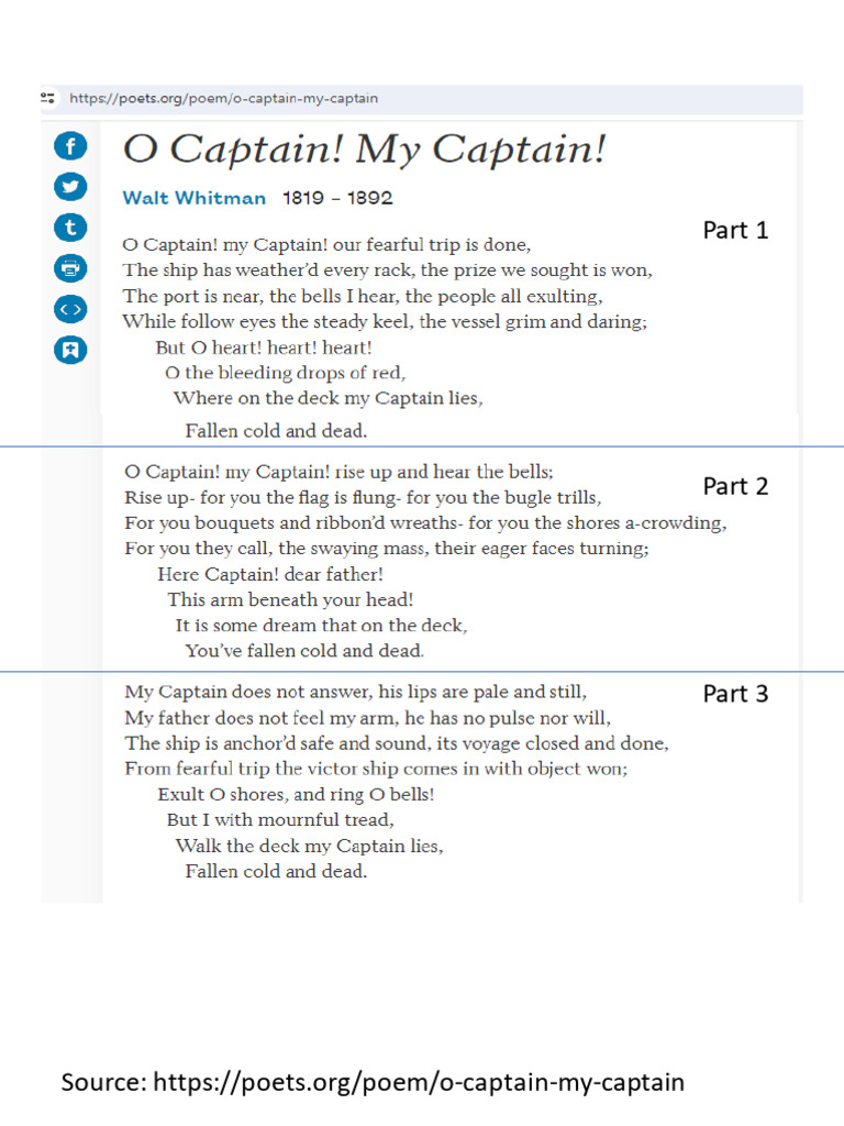 Oh Captain. My Captain | PDF | Poetry