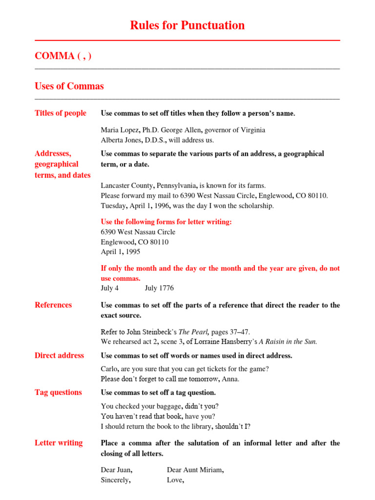 Comma (,) | PDF | Linguistics | Grammar