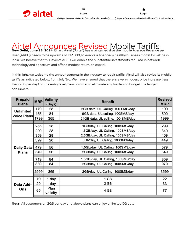 Airtel Plan | PDF | Computing | Telecommunications