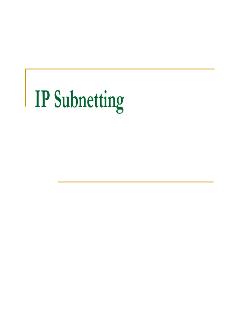08 - IP Subnetting | PDF | Ip Address | Computer Network