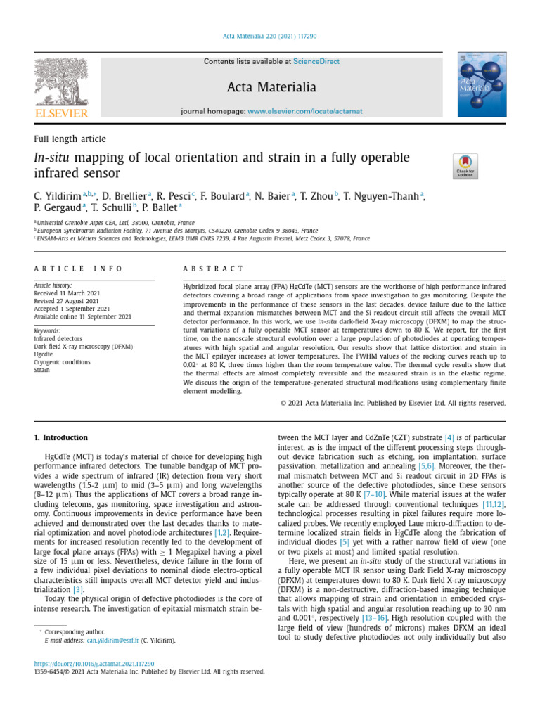 In Situ Mapping Of Local Orientation And Strain In A Fully Operable Infrared Sensor Pdf