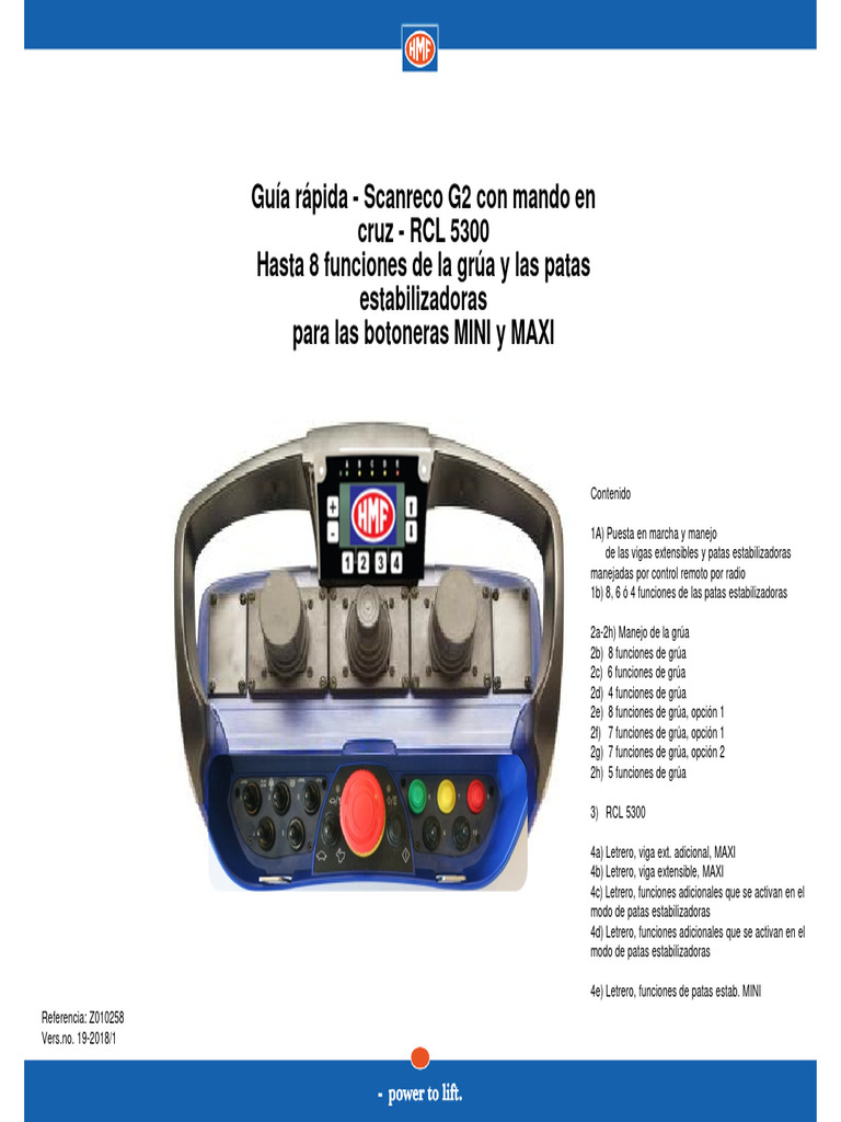 Guía Rápida - Scanreco G2 Con Mando en Cruz - RCL 5300 Hasta 8 ...