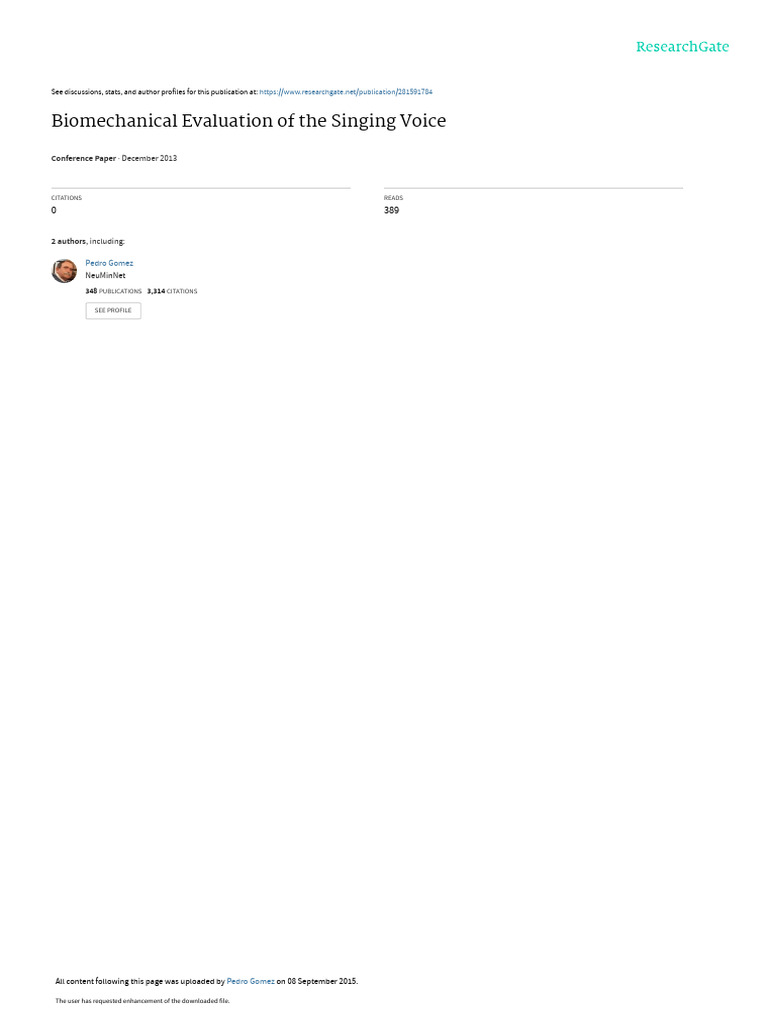 Biomechnaical Evaluation of The Singing Voice | PDF | Human Voice | Singing