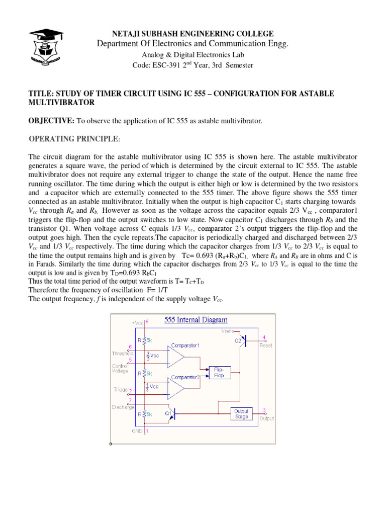 ASTABLE MV | PDF | Electromagnetism | Electronic Circuits