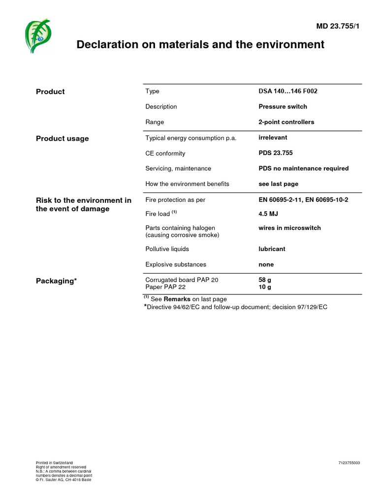 Declaration On Materials and The Environment | PDF | Materials