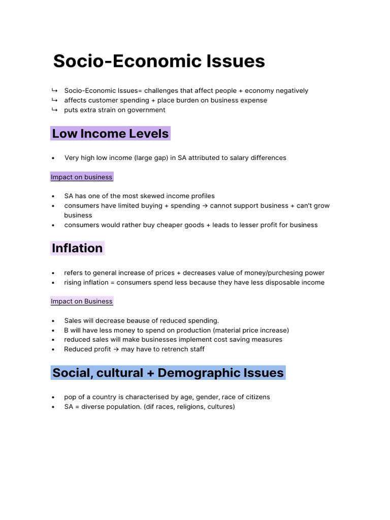 Socio-Economic Issues in Businesses | PDF | Employment | Profit (Economics)