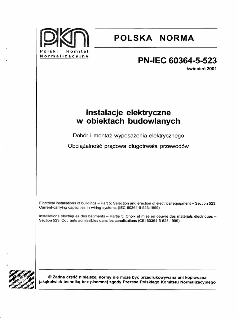 PN-IEC 60364-5-523 Obc - Przew | PDF