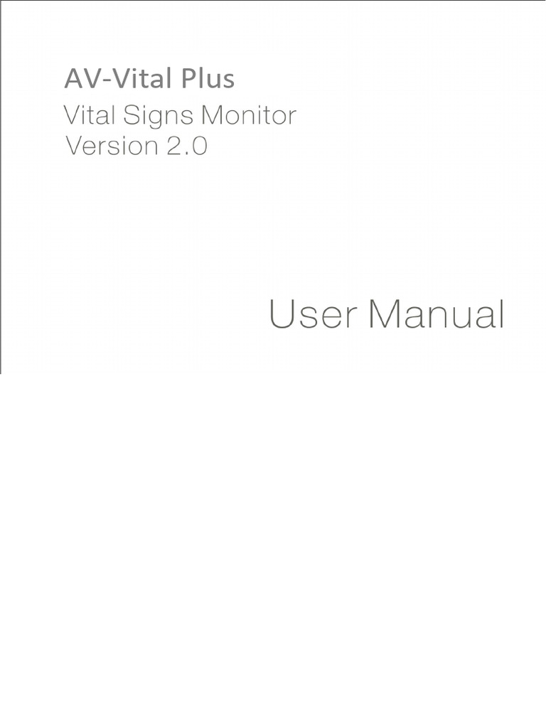 User Manual Vital Signs Monitor (AV-VItal Plus) | PDF | Electromagnetic ...