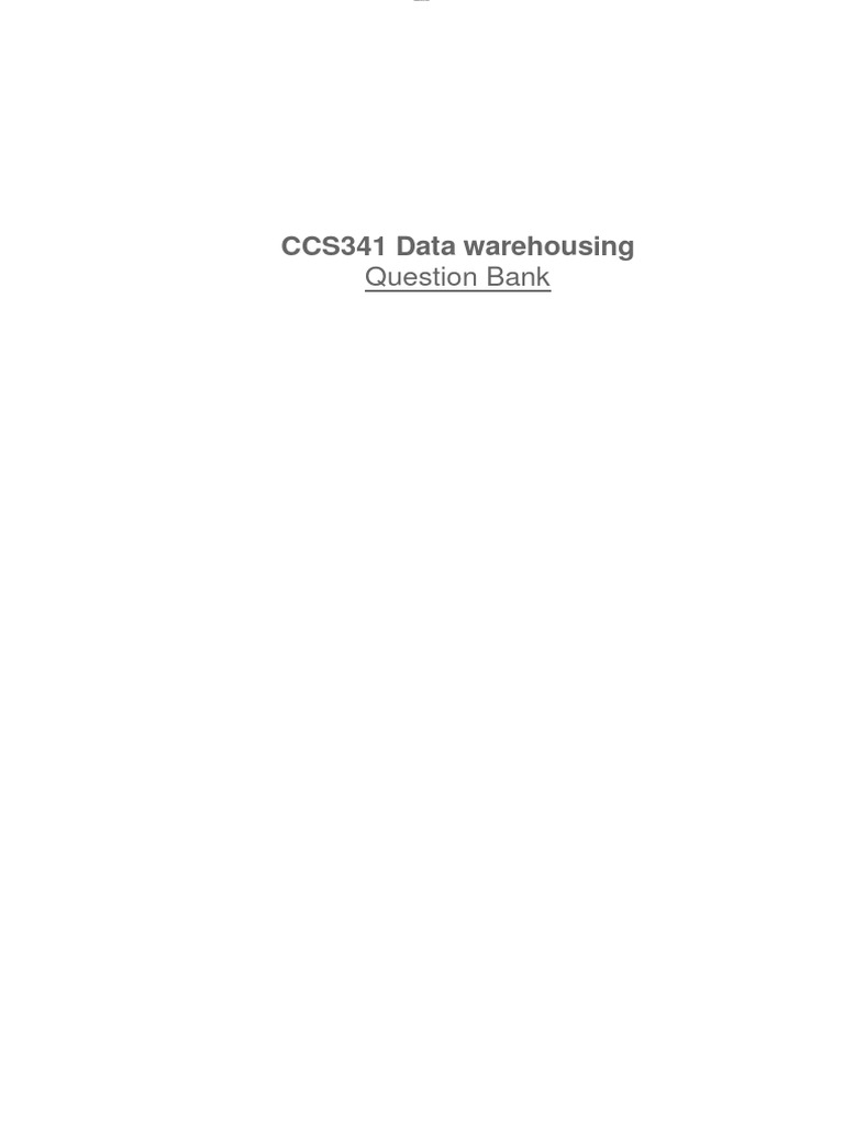 Ccs341 Question Bank | PDF | Data Warehouse | Computer Science
