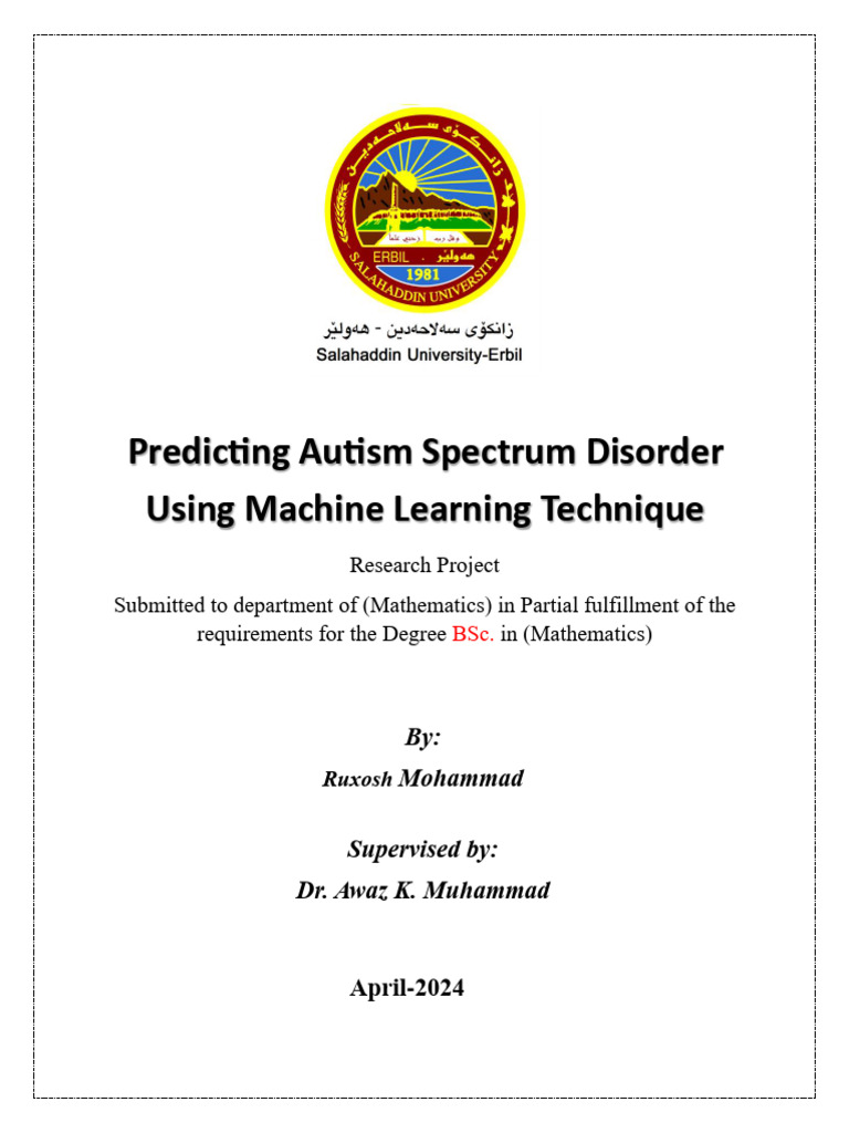 Predicting Autism Spectrum Disorder Using Machine Learning Technique Pdf Autism Spectrum