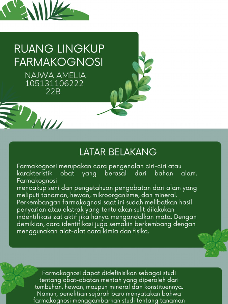 1 - Ruang Lingkup Farmakognosi | PDF