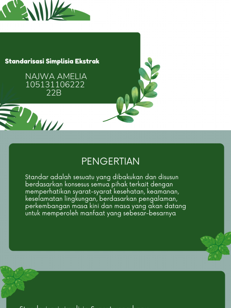4 - Standarisasi Simplisia Ekstrak | PDF