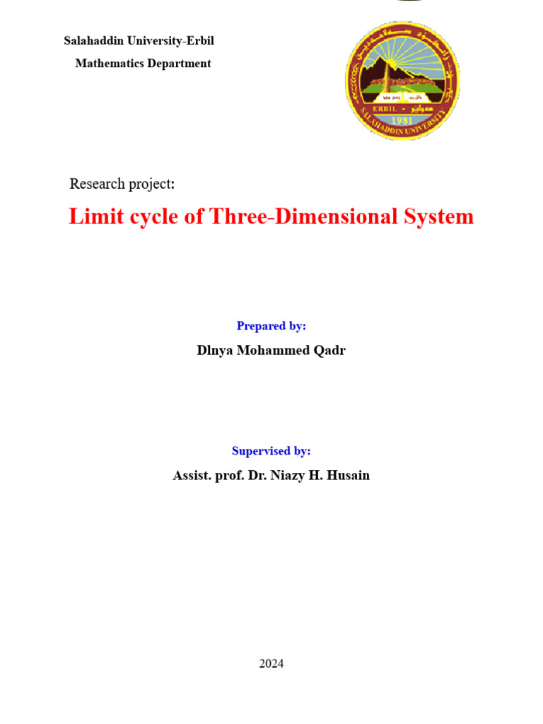 Limit Cycle of Three-Dimensional System | PDF | Stability Theory ...