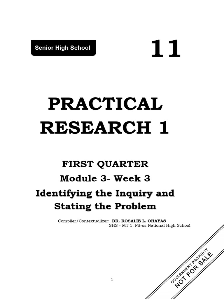 Quarter 1 Module 3 Practical Research 1 Edtd | PDF | Qualitative Research | Learning