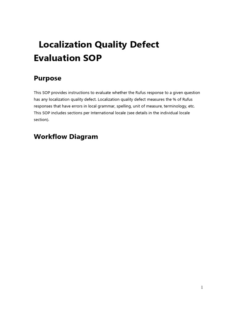 International - Localization Quality Defect - SOP - V1 | PDF | Empathy ...