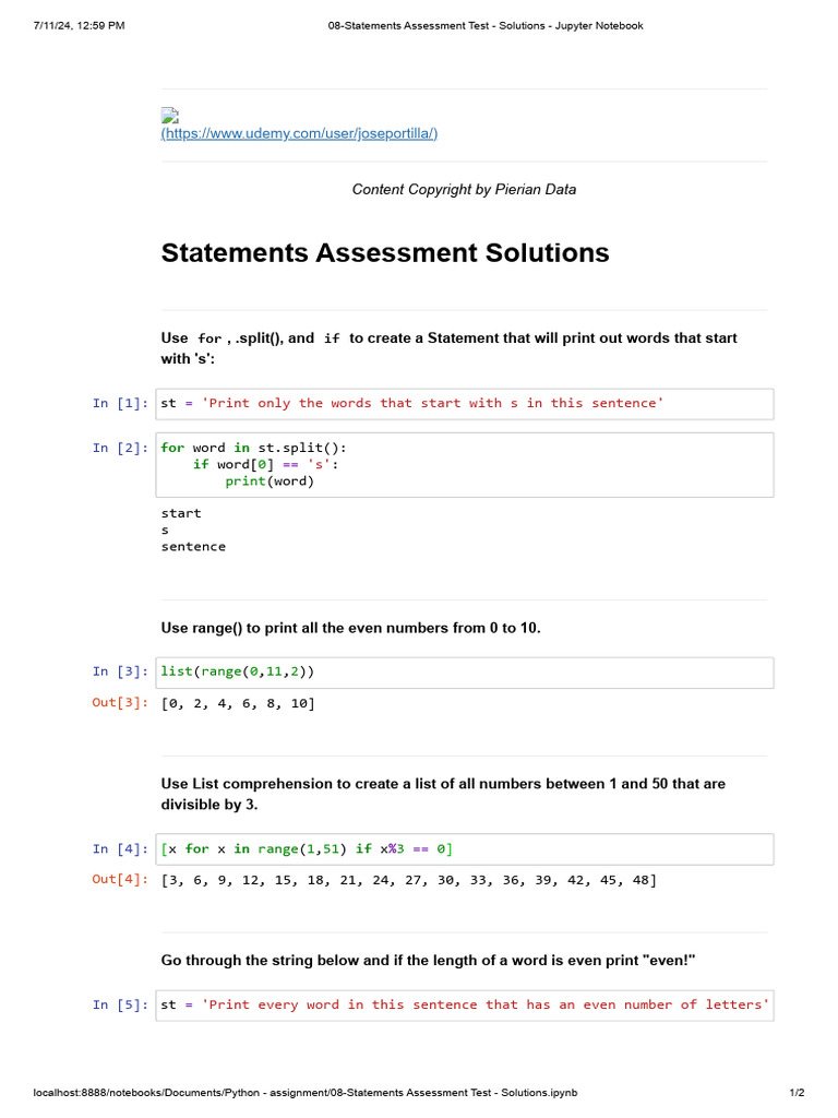 08-Statements Assessment Test - Solutions - Jupyter Notebook | PDF ... 08-Statements Assessment Test - Solutions - Jupyter Notebook | PDF ...