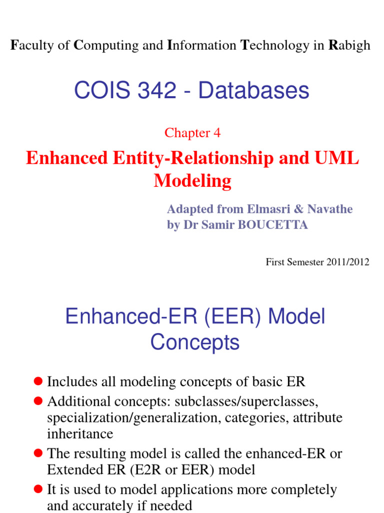 Chapt4 Enhanced Entity Relationship And Uml Modeling Pdf Inheritance Object Oriented
