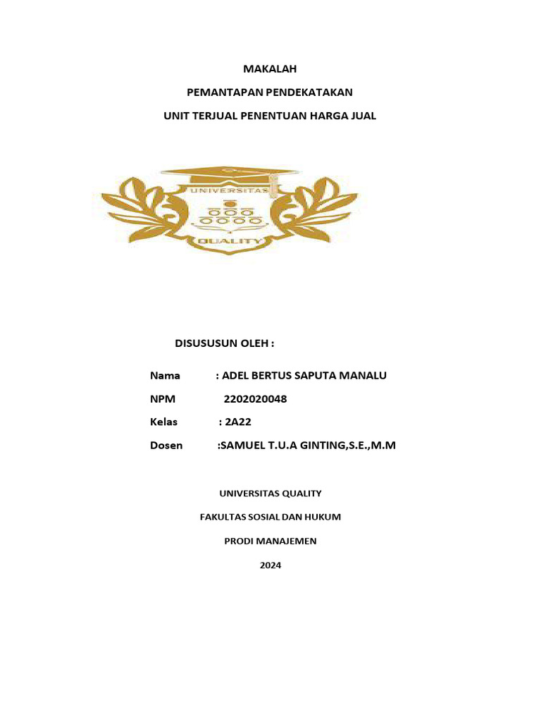 Makalah Akutansi Adel. 20. | PDF