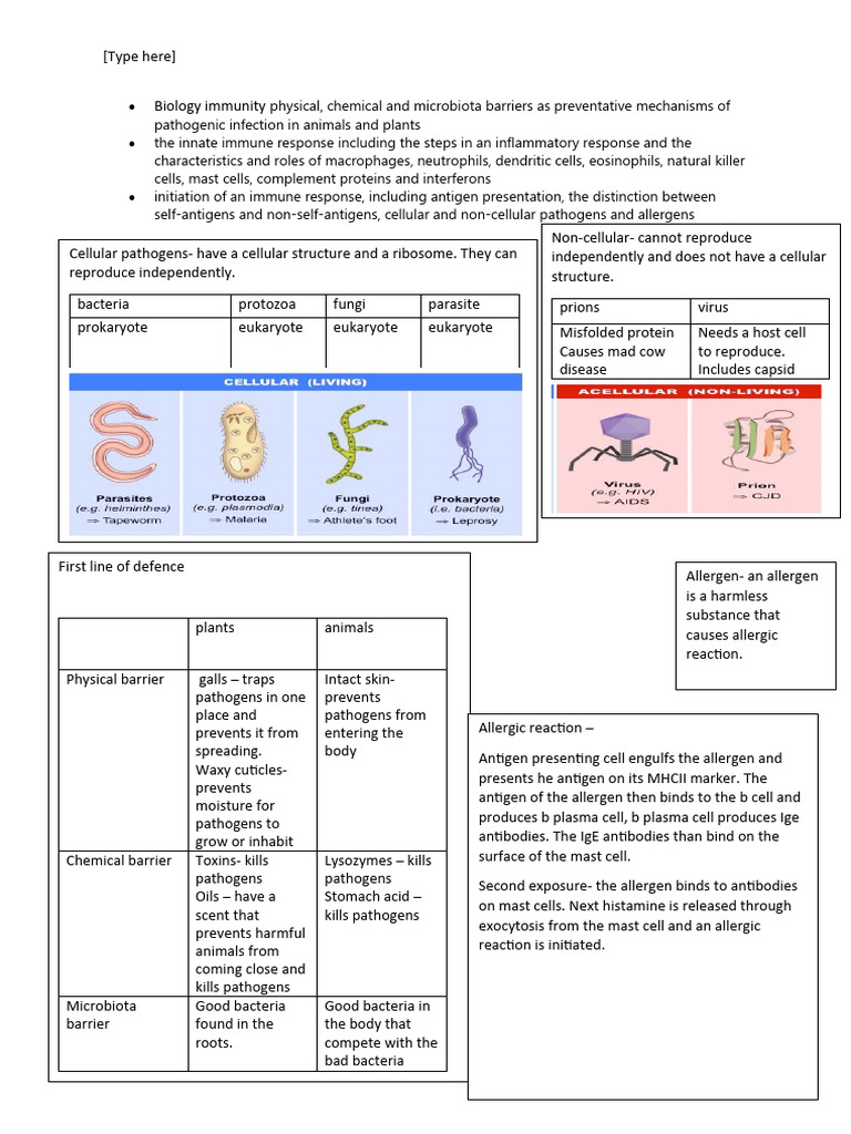 Biology Summary | PDF | Immune System | Lymphatic System